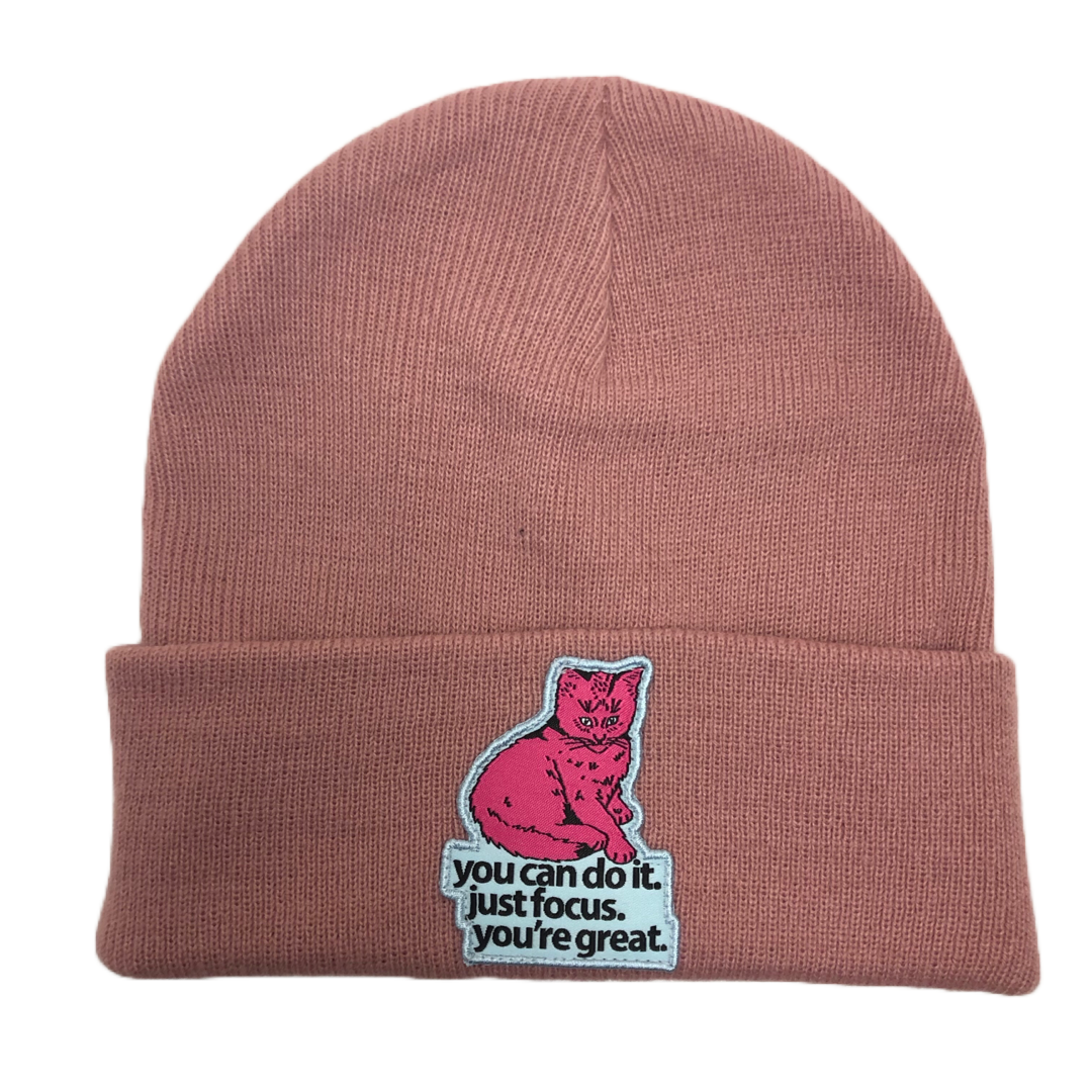 Focus Cat Beanie - Soft Pink – badknees